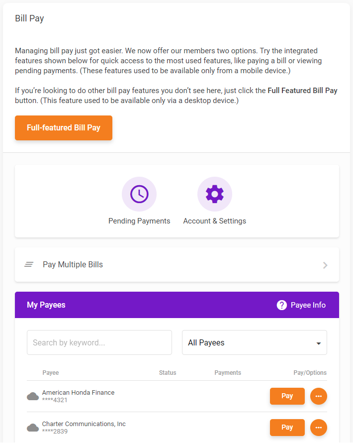 Changes to Bill Pay in the New Online Banking for Credit Unions Using ...